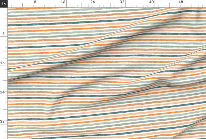 Fall Fabric - Fall Stripe by Littlearrowdesign - Blue Orange White Home ...