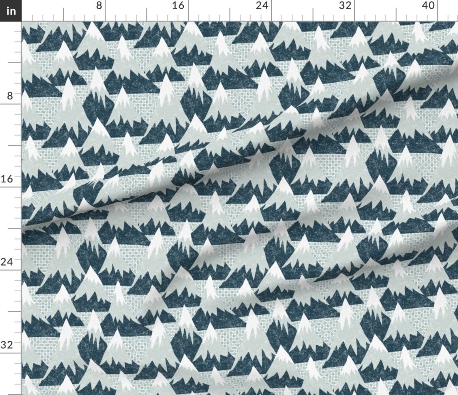 Snowy Alpine Mountains Fabric Slopes by Vo_aka_virginiao - Etsy