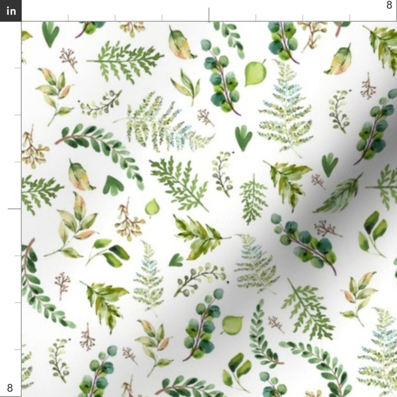 Woodland Fabric Cub and Leaves Mix and Match White by | Etsy