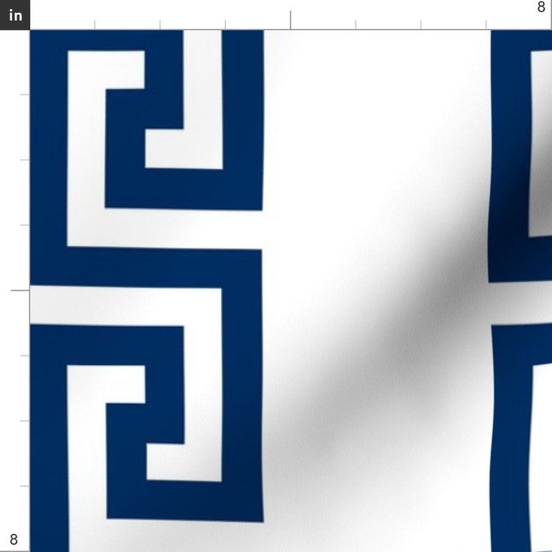Greek Key Fabric Greek Key Stripe Navy by Danika Herrick - Etsy