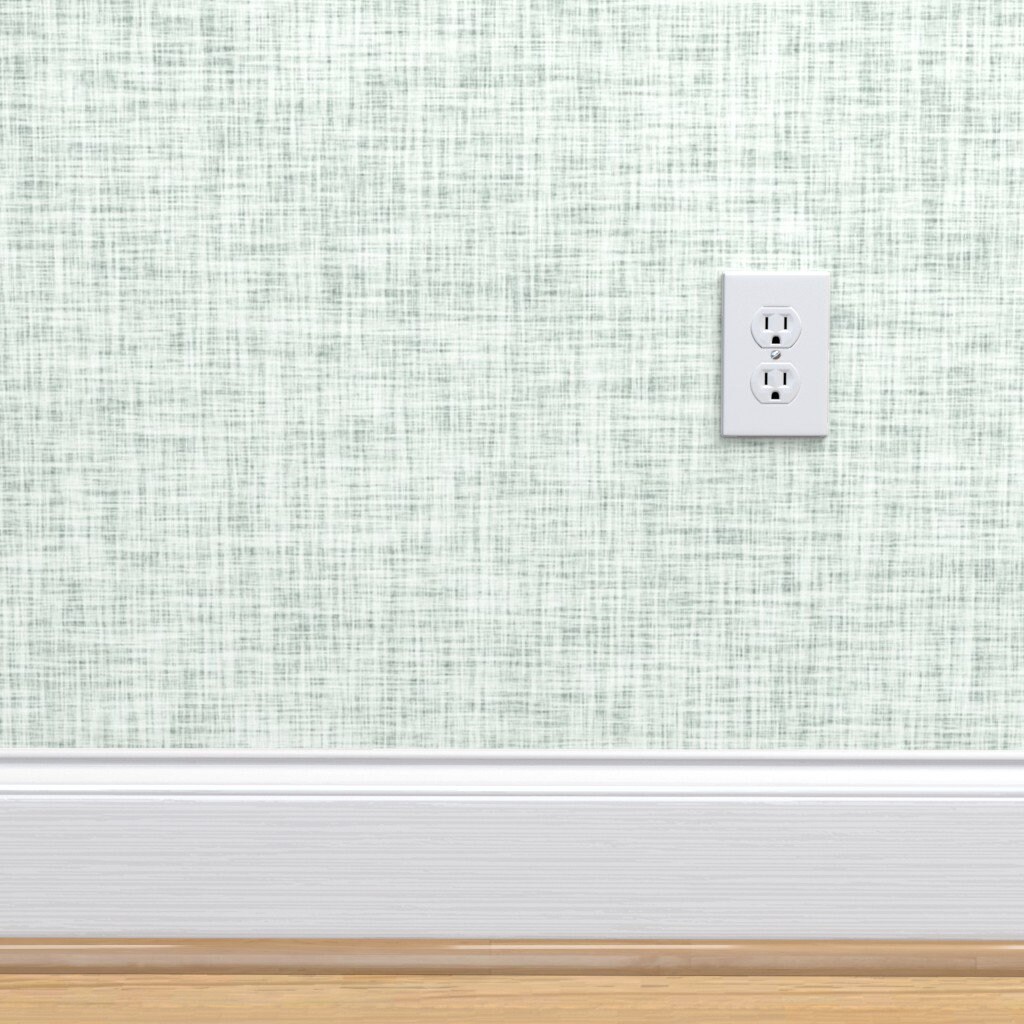 Linen Look Wallpaper Pistachio by Ivieclothco Green White | Etsy