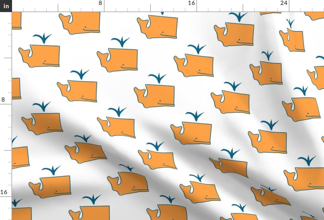 Washington State Whale Fabric - Washington State Whale by ...