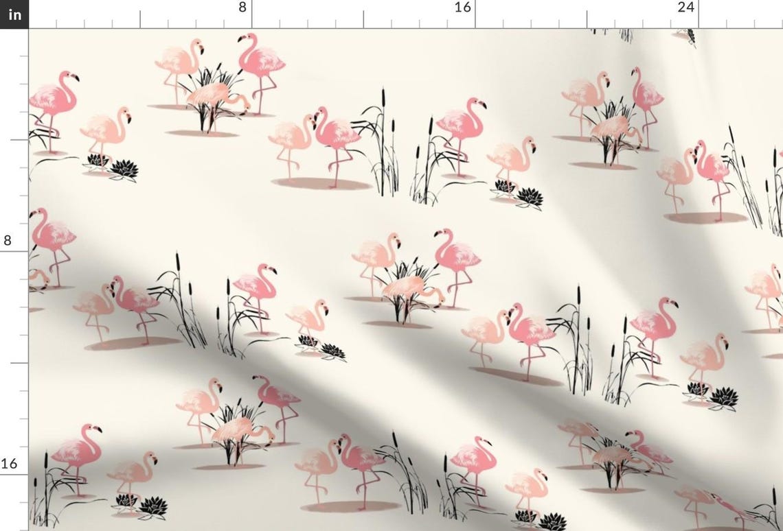 Flamingos Fabric - Vintage Flamingo Glam by Ladywendolyn - Flamingos ...