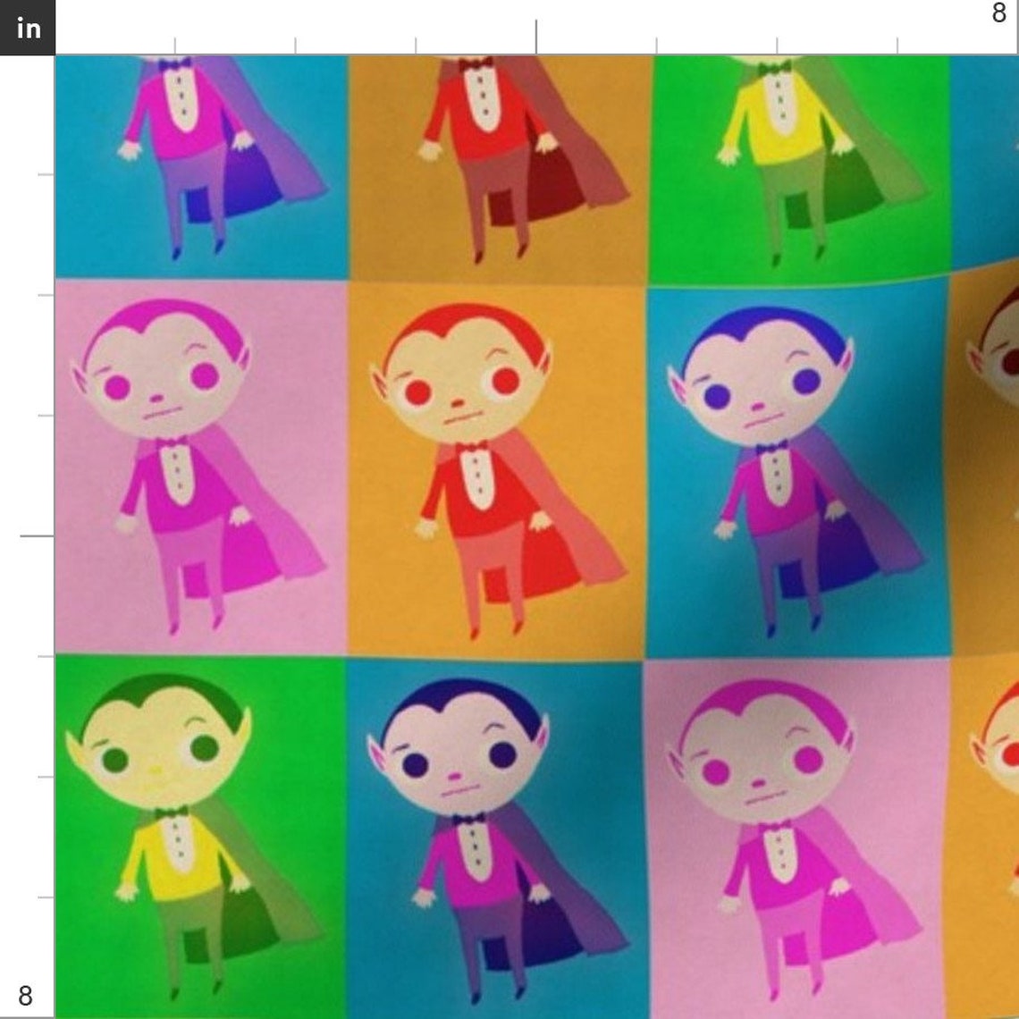 Pop Art Vampire Fabric Vampire in Color by Heidikenney - Etsy