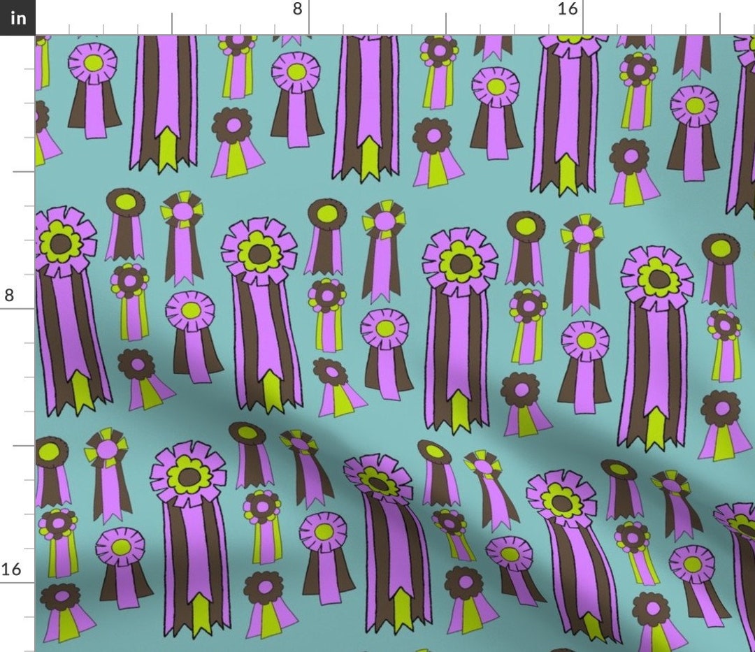Purple Blue Green Equestrian Horse Award Fabric Funky Ribbons by Ragan ...