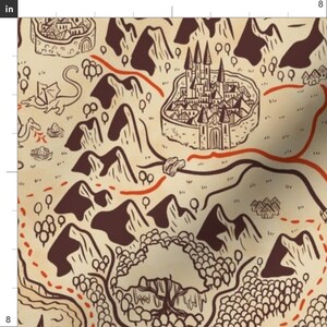 Dragon Cartography Fabric Fantasy Map by Lu_repeating Sorcery Swords ...