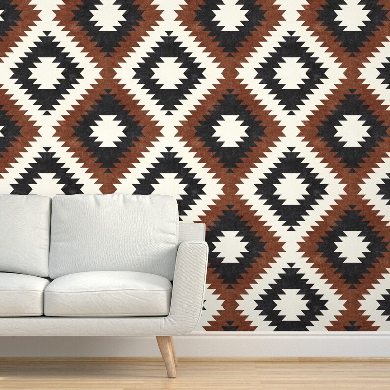 Southwestern Wallpaper Aztec Neutrals by Littlearrowdecor - Etsy