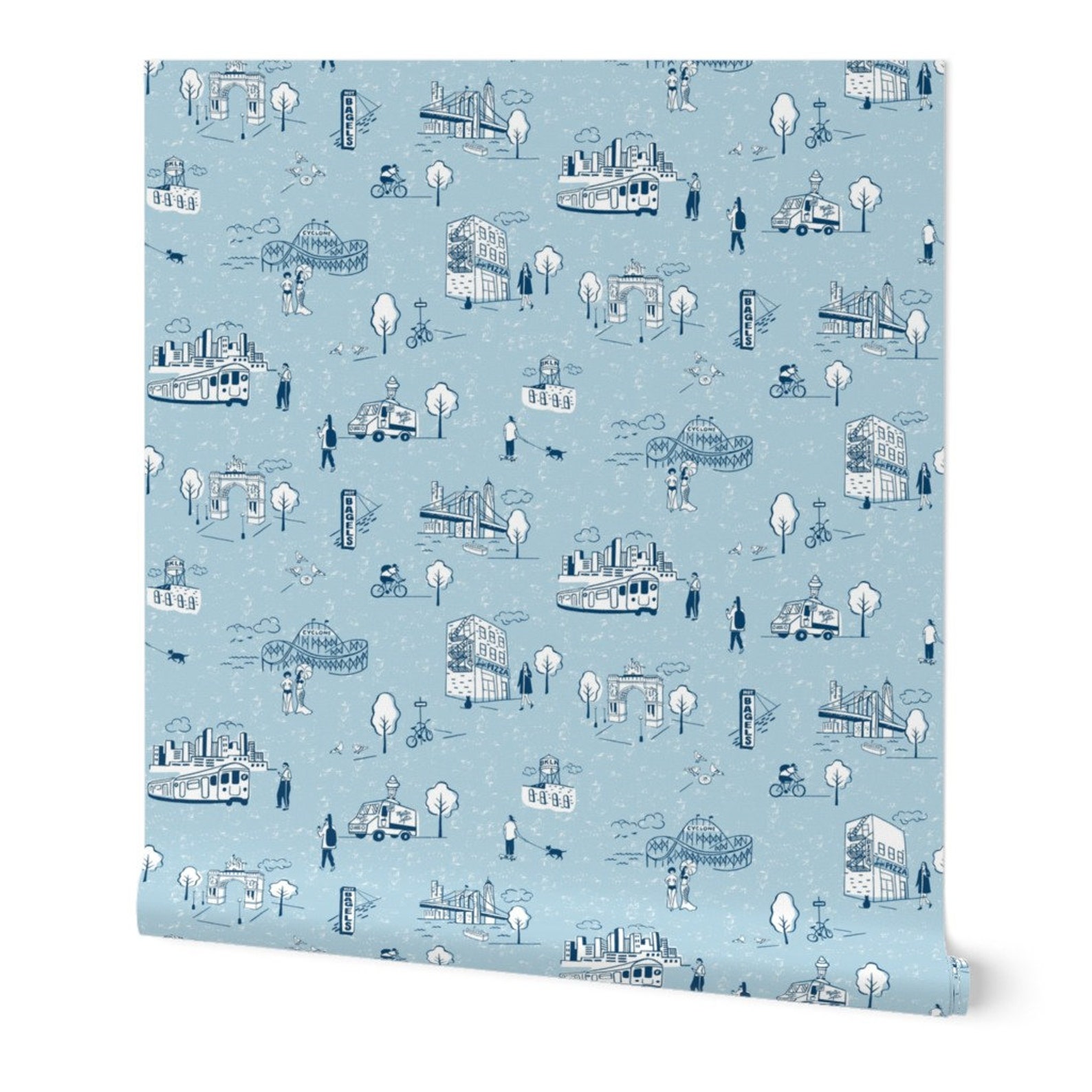 Brooklyn Toile Wallpaper Brooklyn Toile by Mcswiss Toile - Etsy