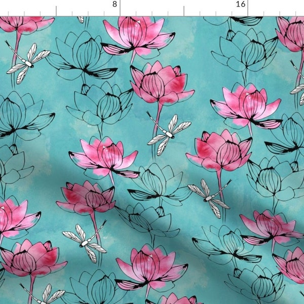 Lotus Flower Fabric - Etsy