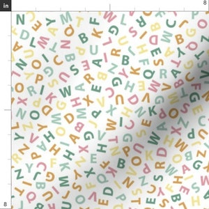 Spring Alphabet Fabric Ditsy Spring Pastel Alphabet by - Etsy