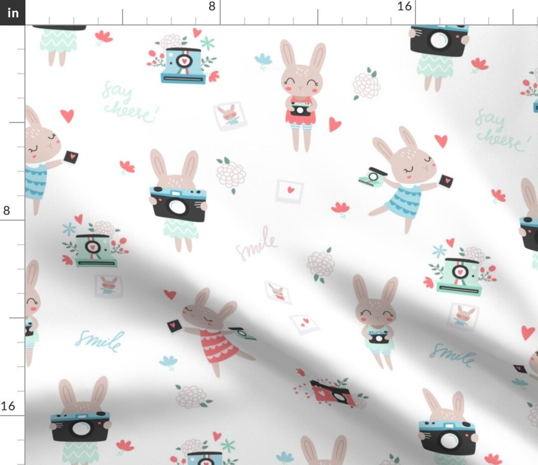 Bunny Fabric bunny Camera by Ewa Brzozowska Bunny Vintage - Etsy