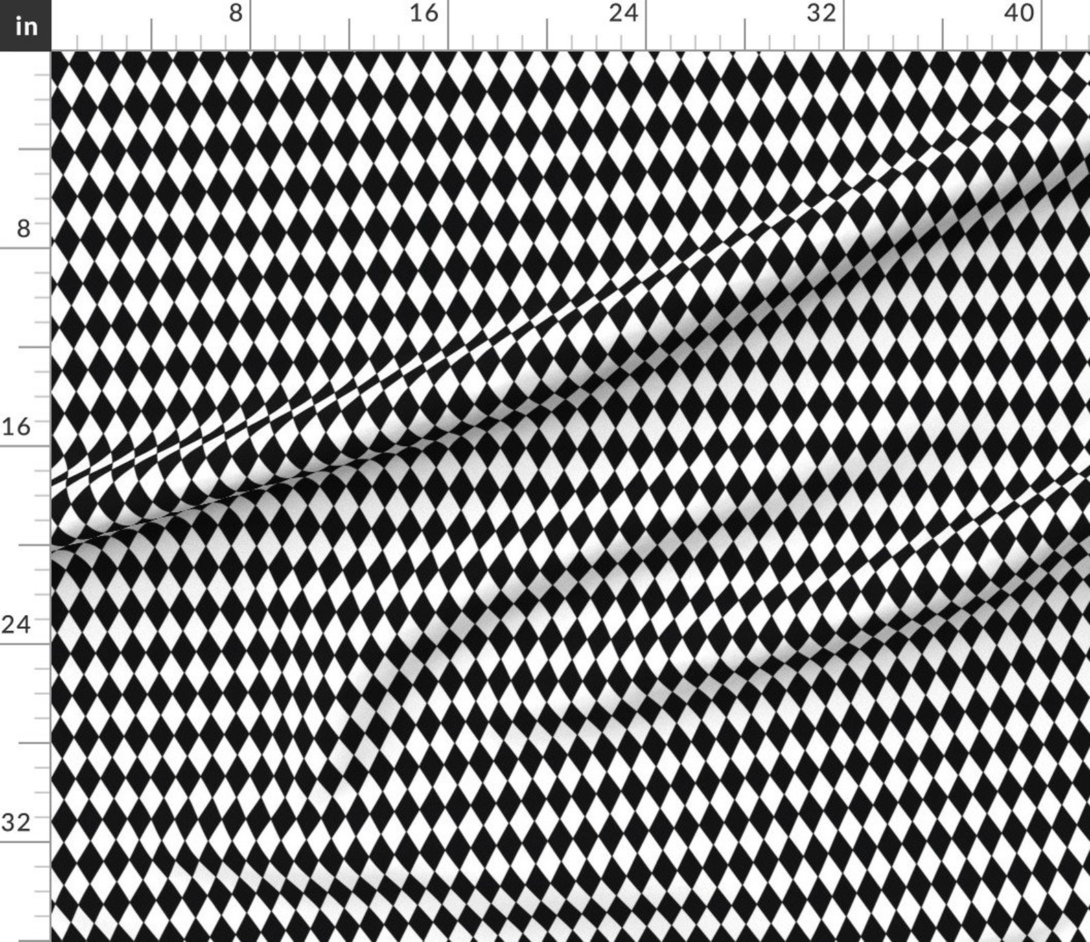 Harlequin Fabric Harlequin Diamonds Black White Small by - Etsy