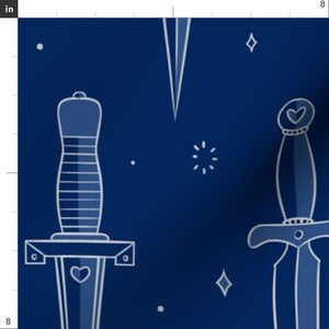 Dagger Fabric Sweet Revenge Navy by Logan Spector Deadly Knife Blade ...