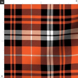 Orange Plaid Fabric - Pumpkin Fall Plaid Orange,black,white by ...