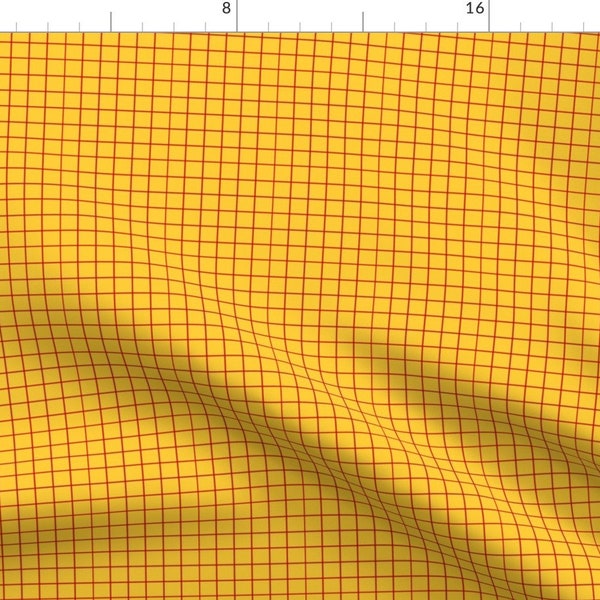 Yellow Plaid Fabric - Etsy