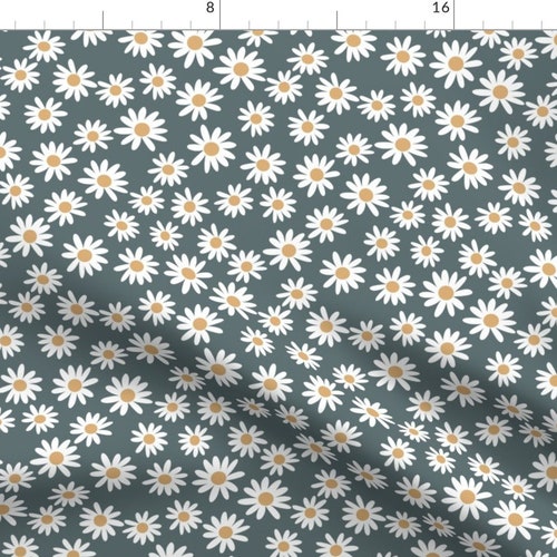 Daisy Floral Fabric by the Yard. Quilting Cotton Knit - Etsy