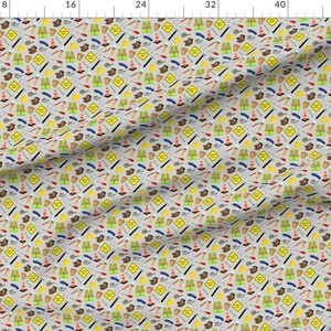 Construction Fabric - Safety First People Gray by Kaldreadesigns ...