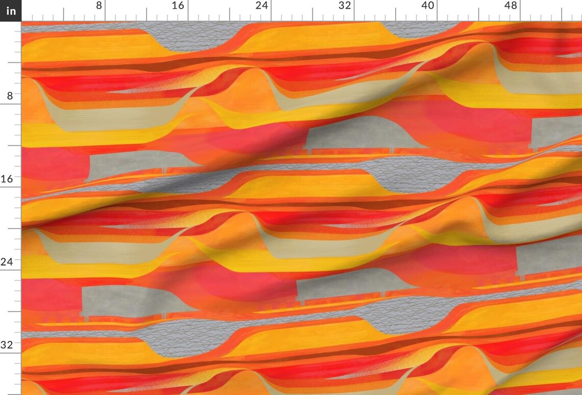 Abstract Plateau Fabric - Plateau - Painting by Wren Leyland - Mid ...