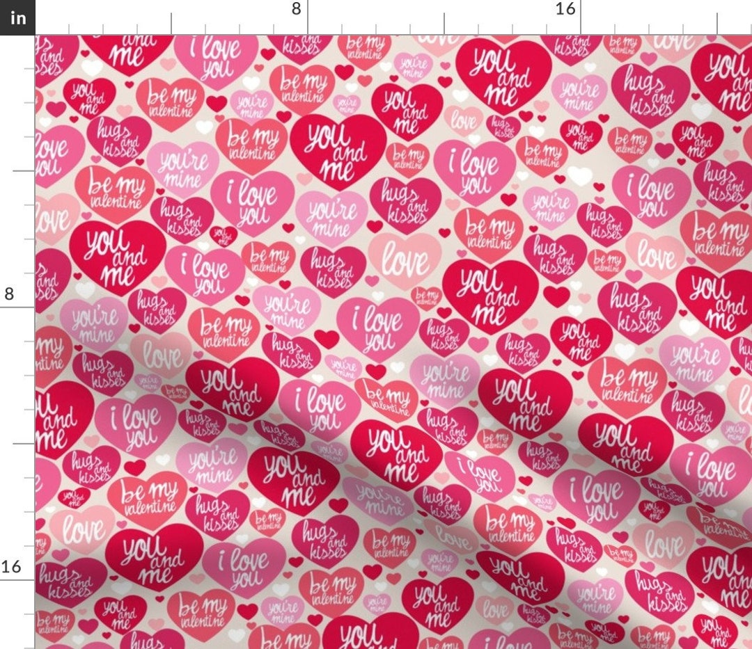 Pink Hearts Fabric Be My Valentine by Valentinaharper Valentines Day ...