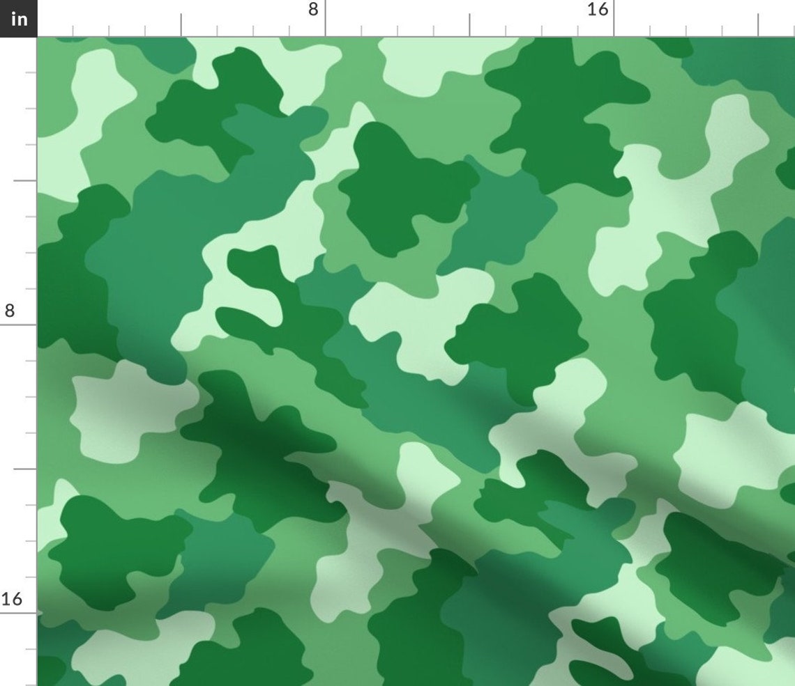 Green Camo Fabric Green Camo by Kimsa Shades of Green - Etsy