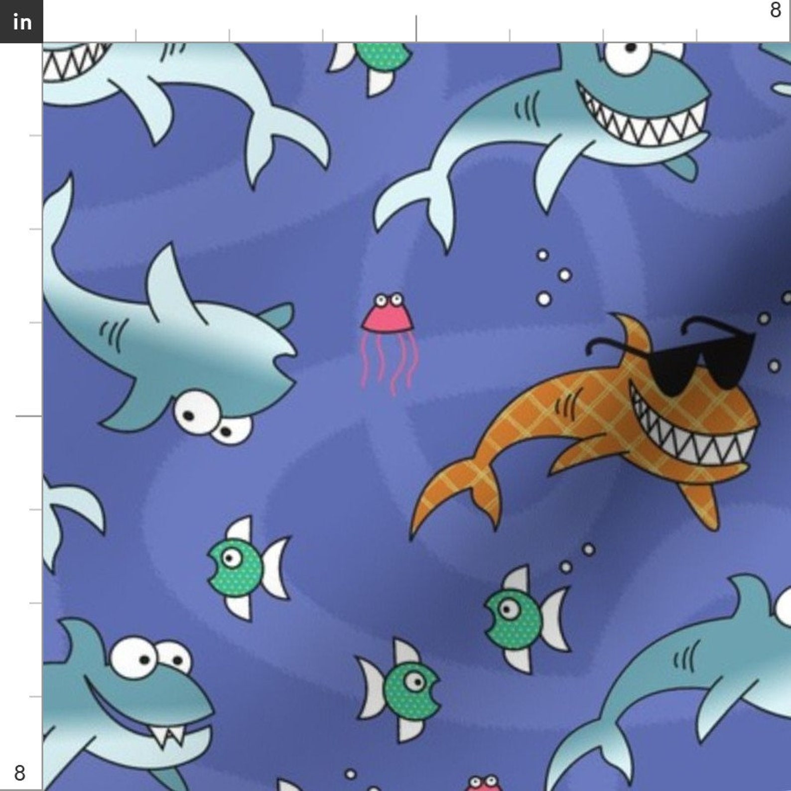 Cool Sharks Fabric Shark of A Different Color by Littlerhodydesign ...