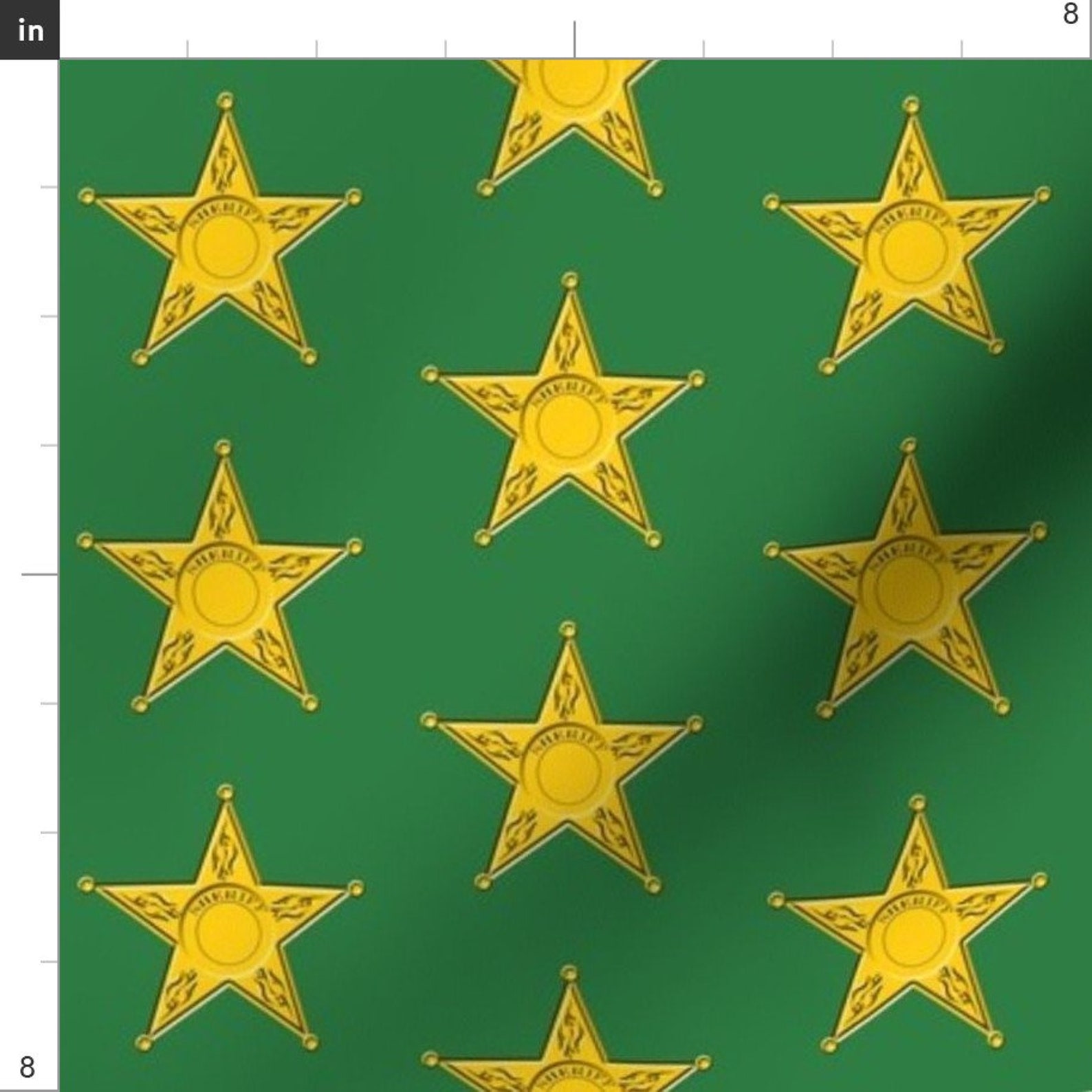 Sheriff Fabric Sheriff Star Badge Rounded Points by - Etsy