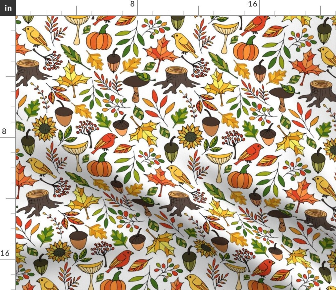 Autumn Woodland Fabric Autumn in the Forest by Juliabadeeva - Etsy