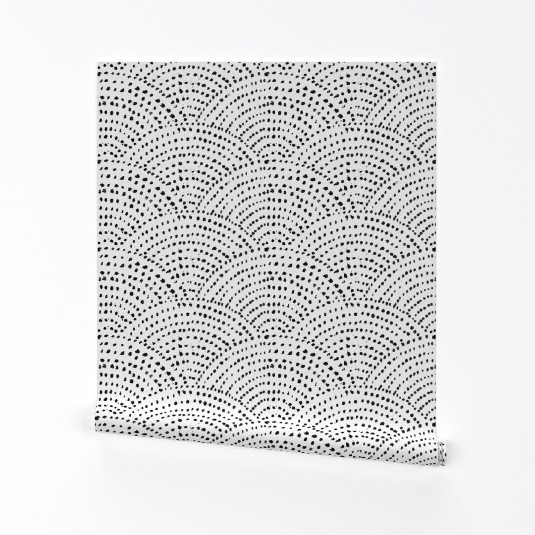 Dots Wallpaper Large Ink Dot Scales by Crumpetsandcrabsticks Black ...