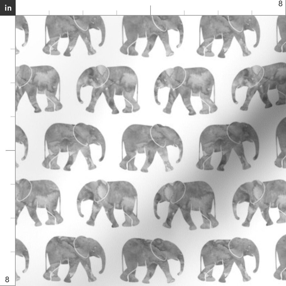 Heathered Gray Baby Elephant Fabric Baby Elephants Grey by | Etsy