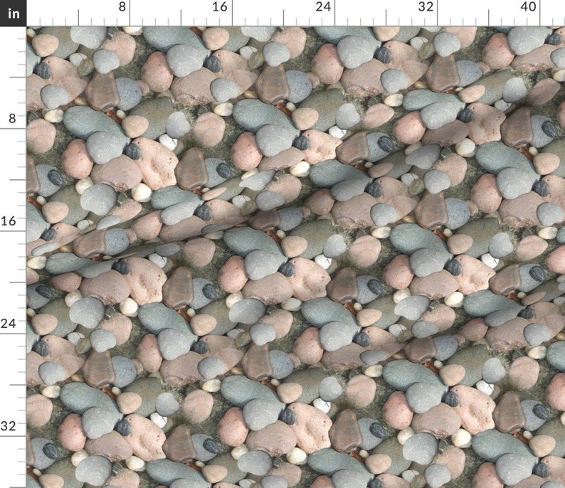 River Stones Fabric Love on the Rocks by Peacoquettedesigns - Etsy
