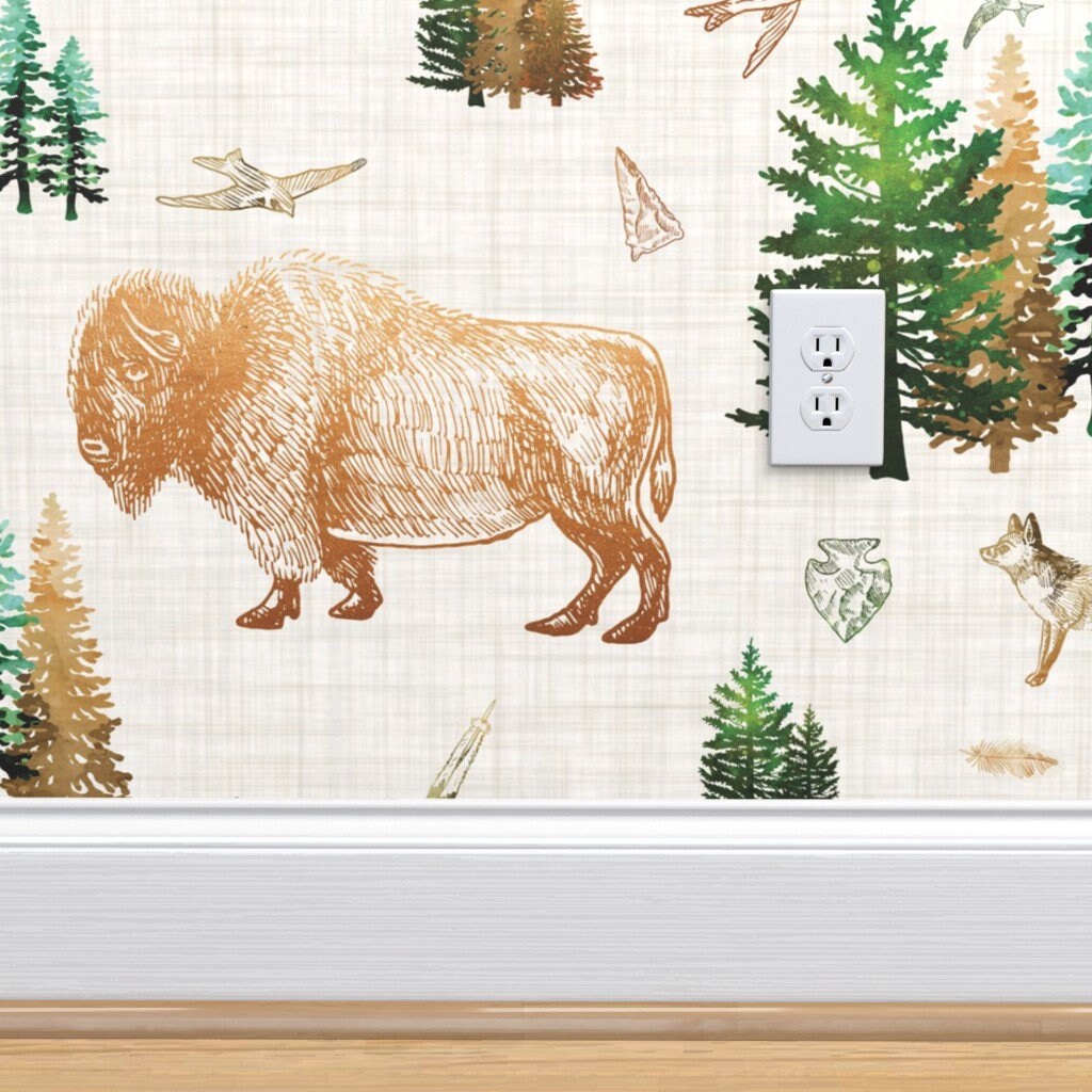 Bison Wallpaper American Bison Bronze Fall by Karolina - Etsy