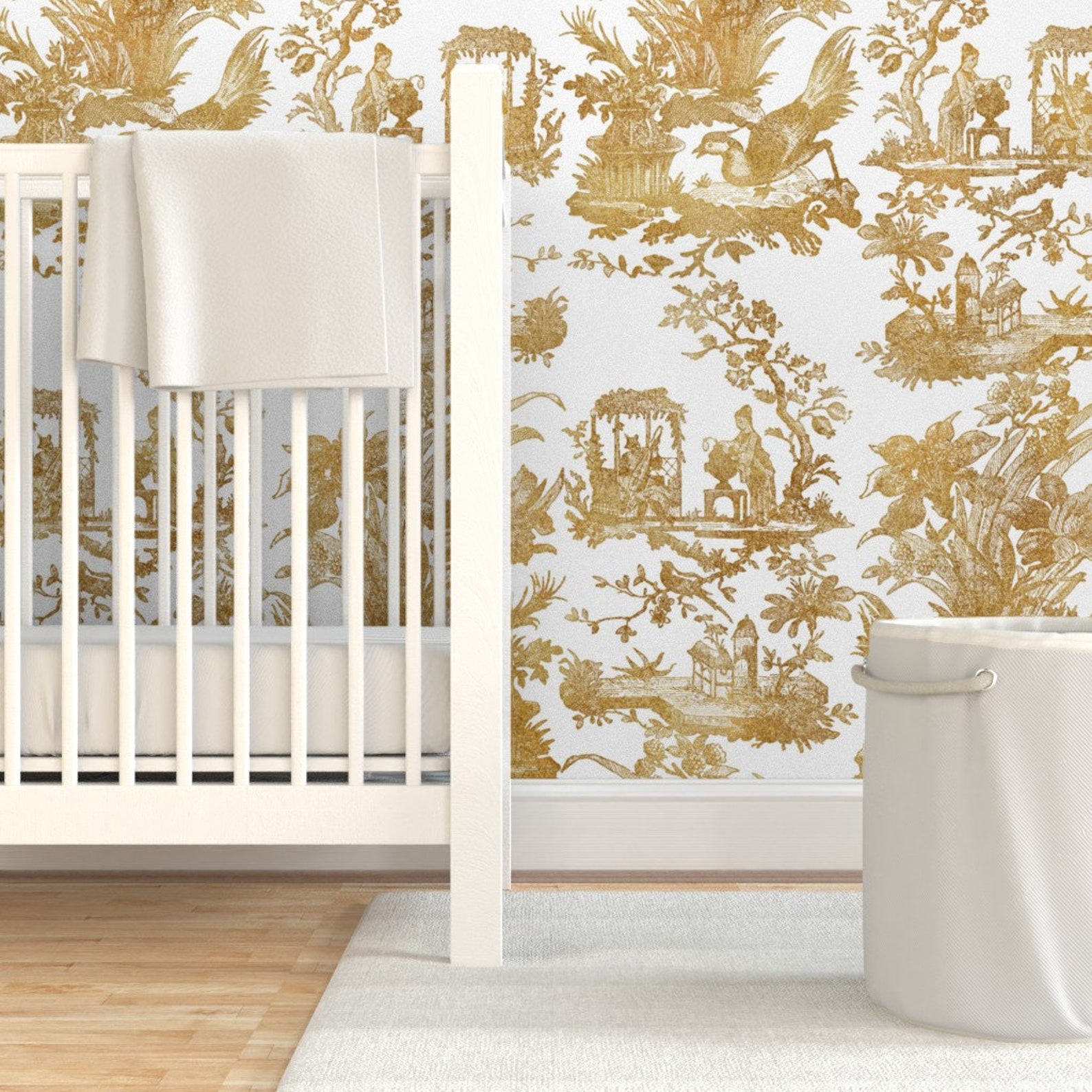 Toile Wallpaper Chinoiserie Toile by Peacoquettedesigns - Etsy