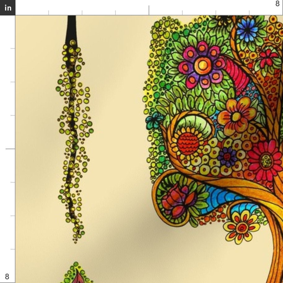 Tree of Life Fabric Tree of Life by Dinorahdesign Abstract - Etsy