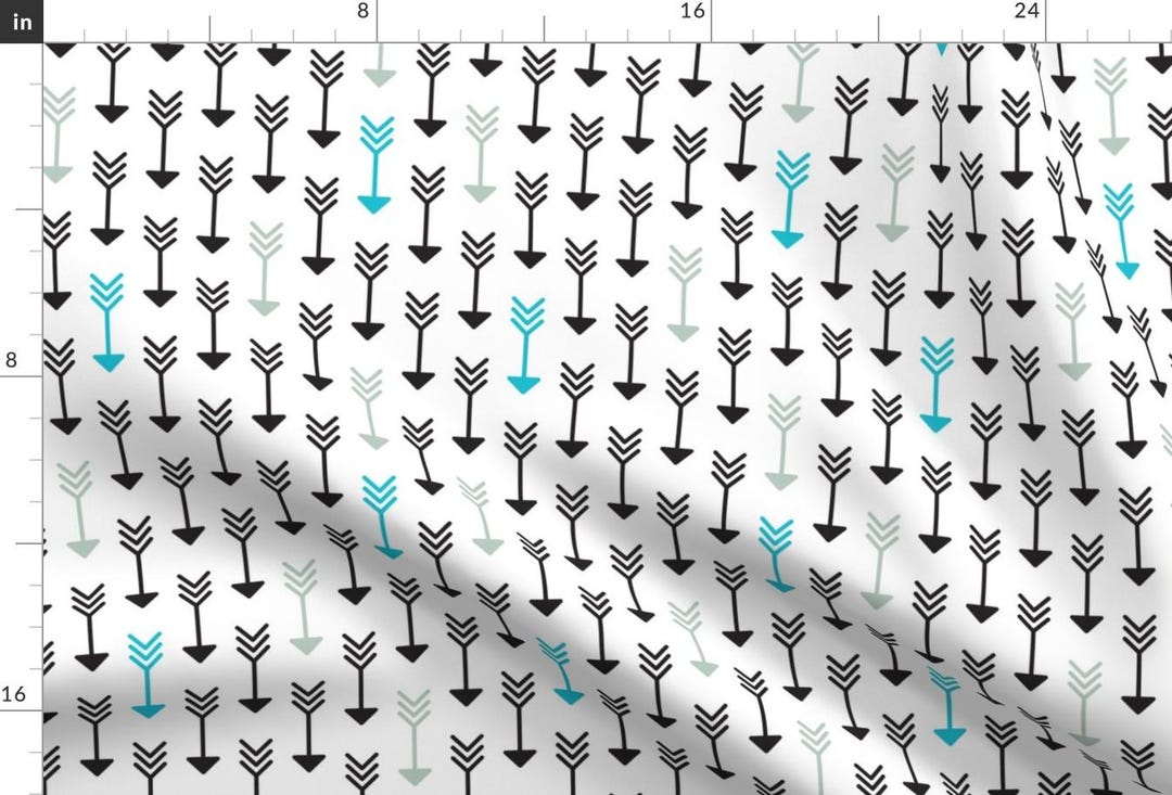 Arrows Fabric Arrow Geometric Pattern in Pastel and Black Fabric by ...