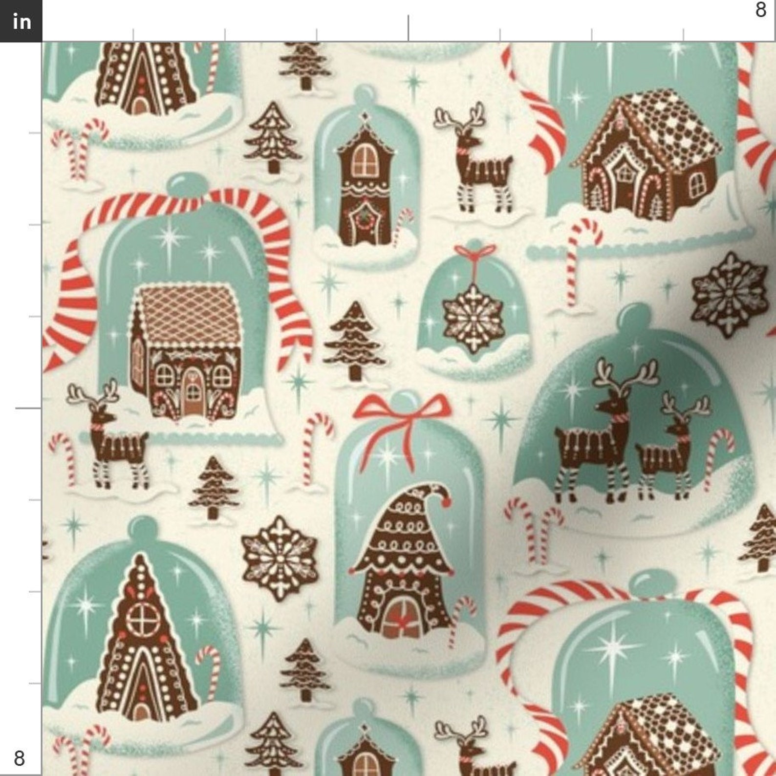 Gingerbread House Fabric Christmas Gingerbread Village - Etsy