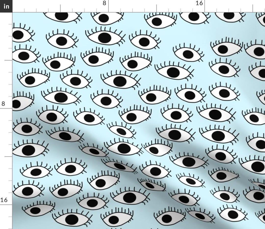 Eyes on Blue Fabric Eyes Print by Kapotka Eyes Wide Blue Anatomy Seeing ...
