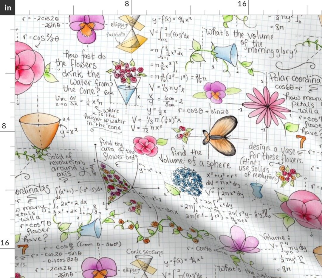 Gardening & Math Fabric Calculated Flowers Medium by Blairfully Made ...