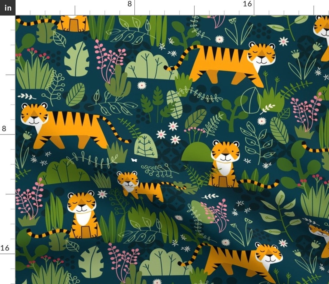 Tiger Fabric Tiger Tiger by Jenimp Tiger Endangered - Etsy
