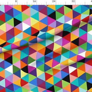 Geometric Fabric Colorful Geometric Triangle Cheater Quilt Pattern by ...