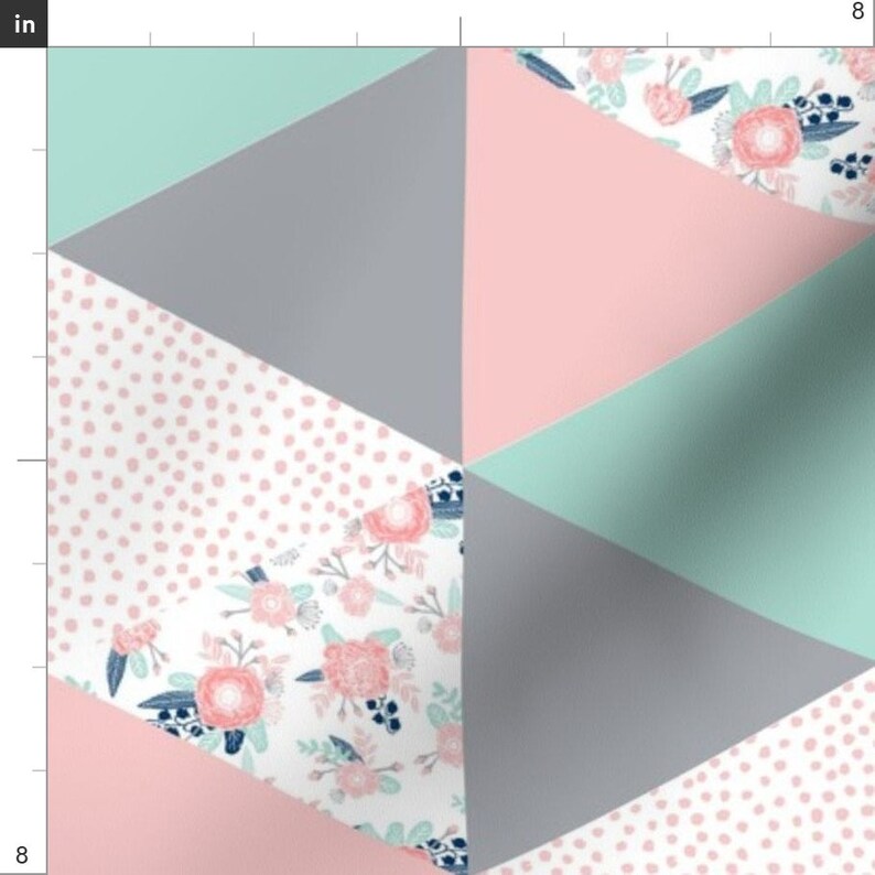 Cheater Quilt Fabric Whole Cloth Triangle Cheater Quilt Pink - Etsy