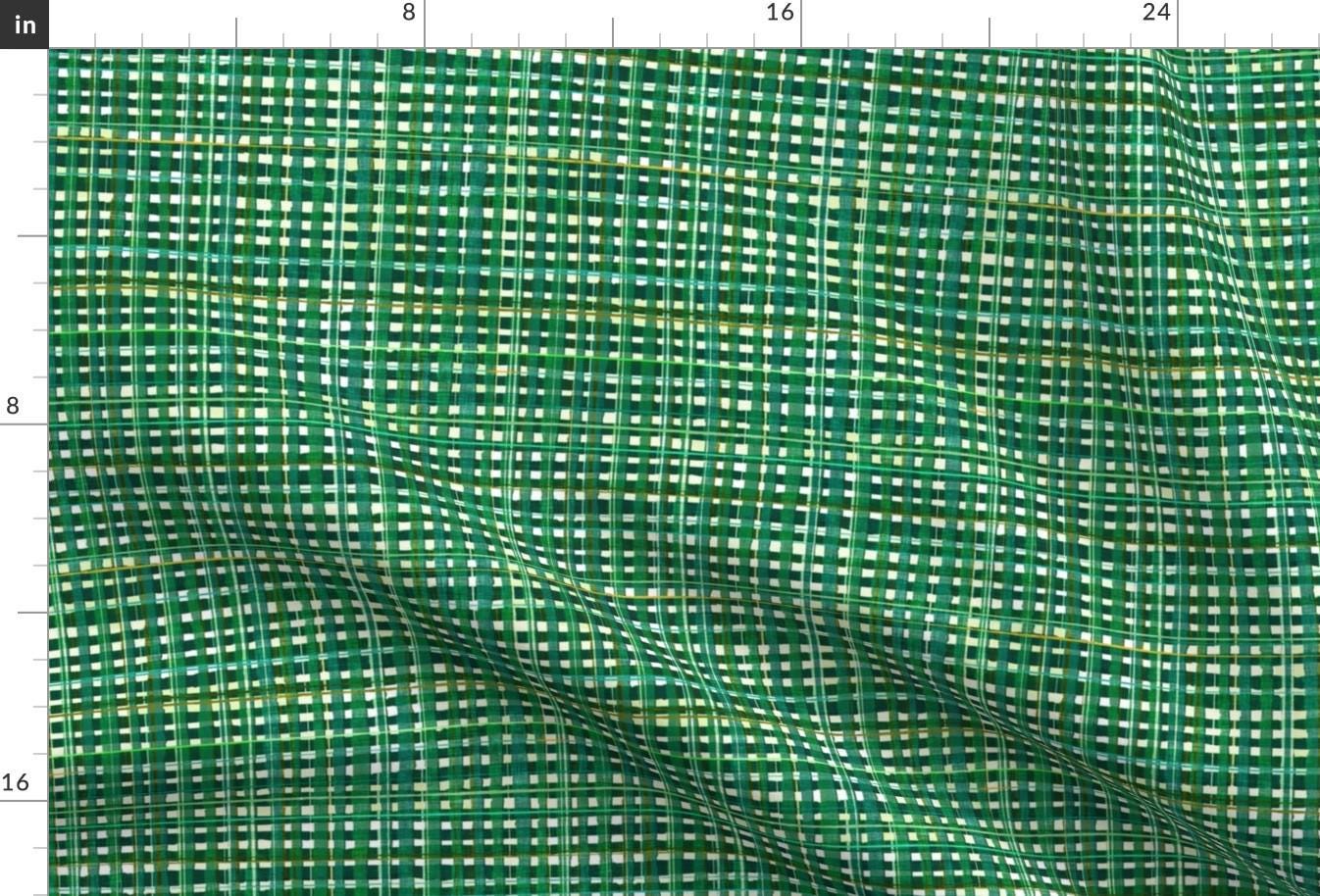 Green Plaid Fabric - Noël Plaid (green) Med by Nouveau Bohemian - Green ...