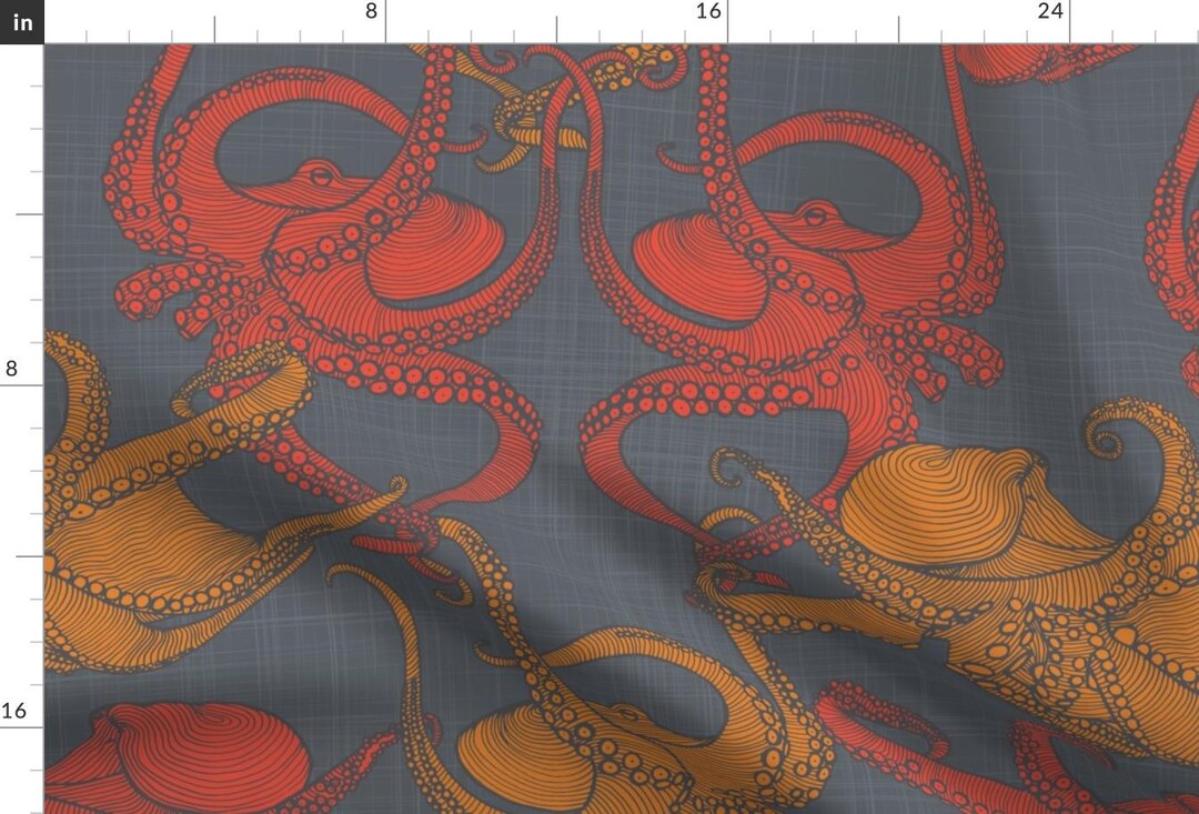 Octopus Fabric - Cephalopod - Octopi by Patricia Braune - Nautical ...