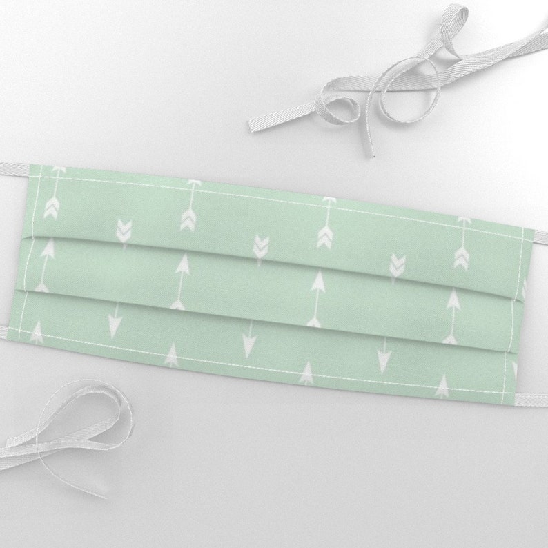 Mint Green Fabric White Arrows by Mint Peony Simple | Etsy