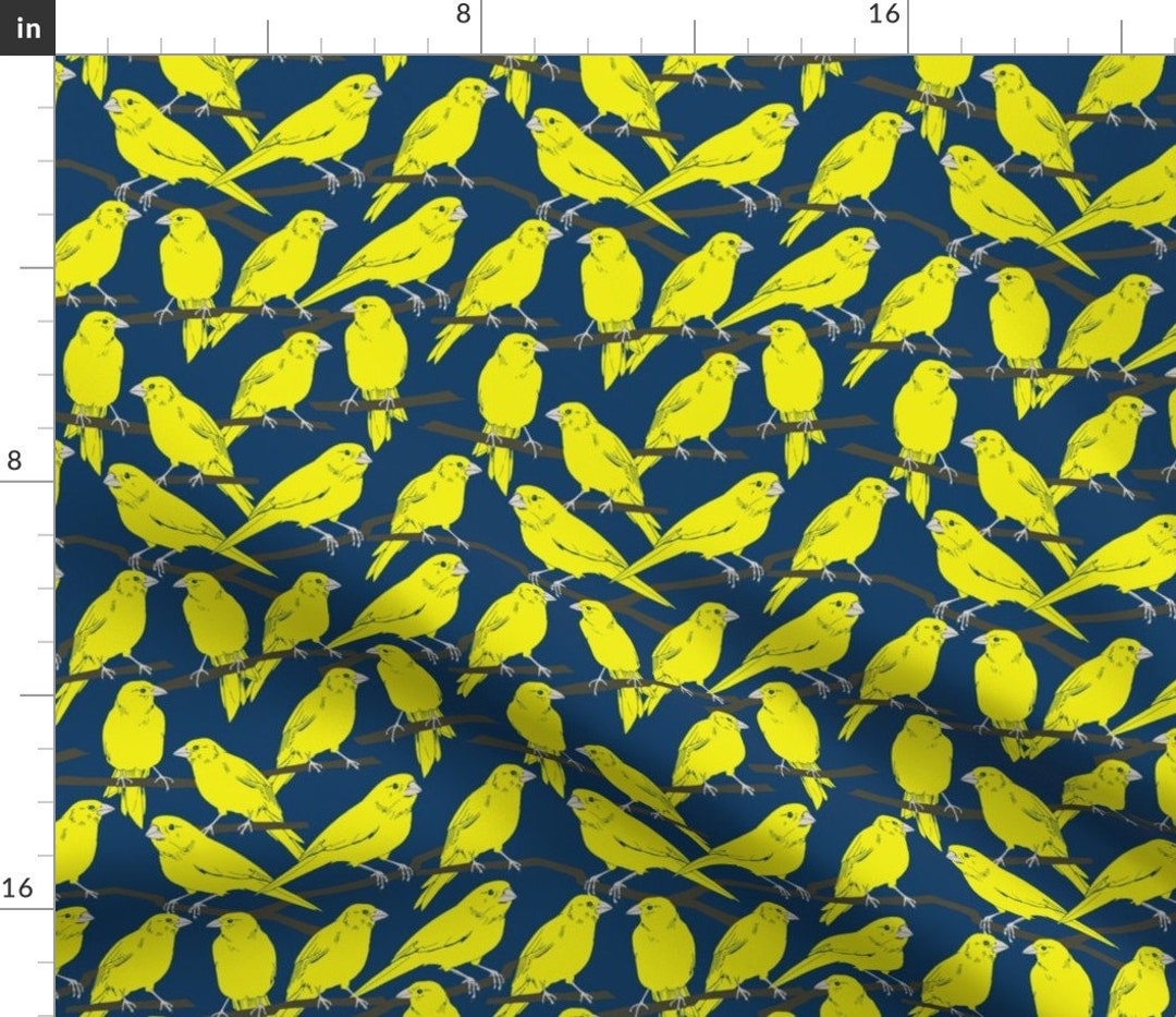 Yellow Bird Fabric Canaries Highres by Washburnart Yellow Canary Modern ...