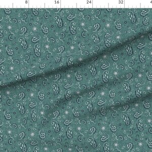 Western Fabric Western Paisley Turquoise by Thecalvarium - Etsy