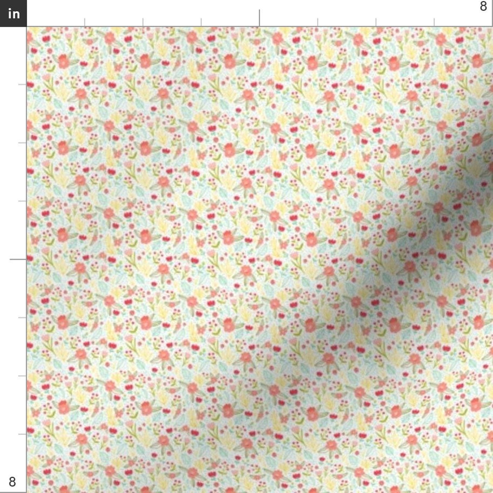 Spring Flowers Fabric Fun Floral Pattern Small Scale by - Etsy