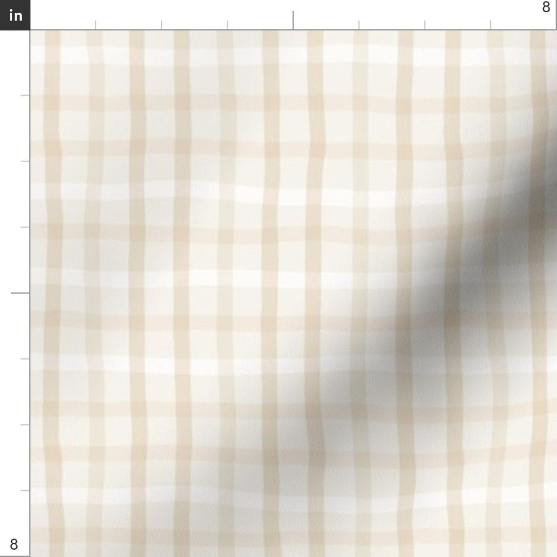 Neutral Gingham Fabric Wobbly Gingham in Subtle Oat Neutral - Etsy