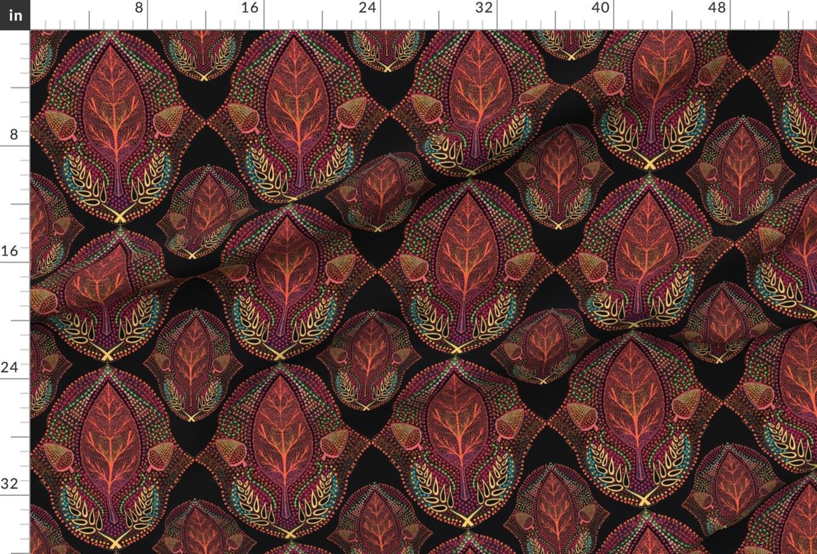 Fall Ogee Fabric - Rustic Autumn Ogee by Beesocks - Geometric Modern ...