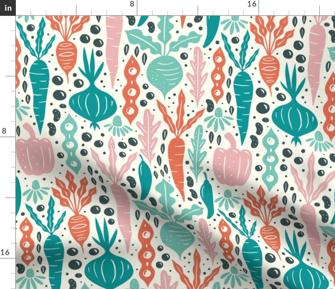 Vegetables Fabric Vegetable Garden by Carysmula Vegetables - Etsy