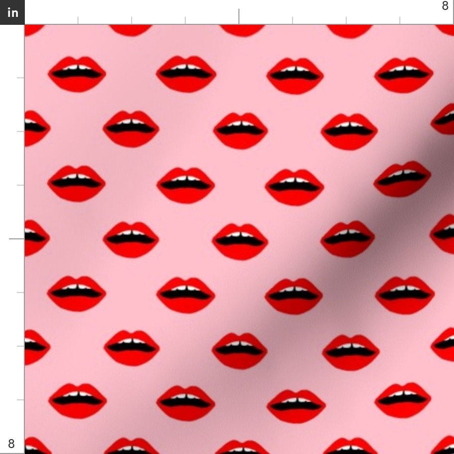 Lips Fabric Lips Red Lipstick Girls Beauty Makeup Cute by | Etsy